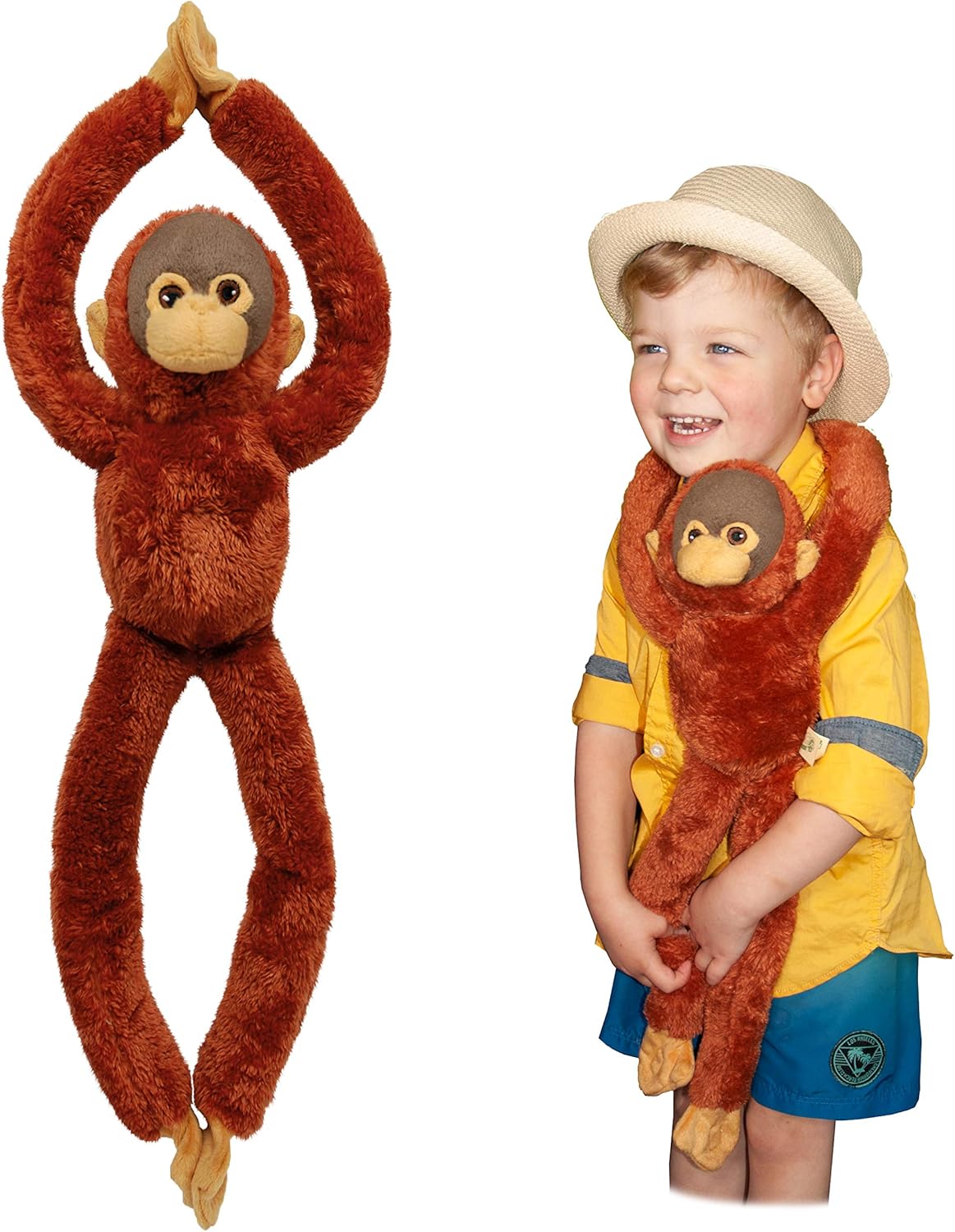 EcoBuddiez Tree Huggers, Orangutan Hanging Soft Toy (72cm) – Soft and ...