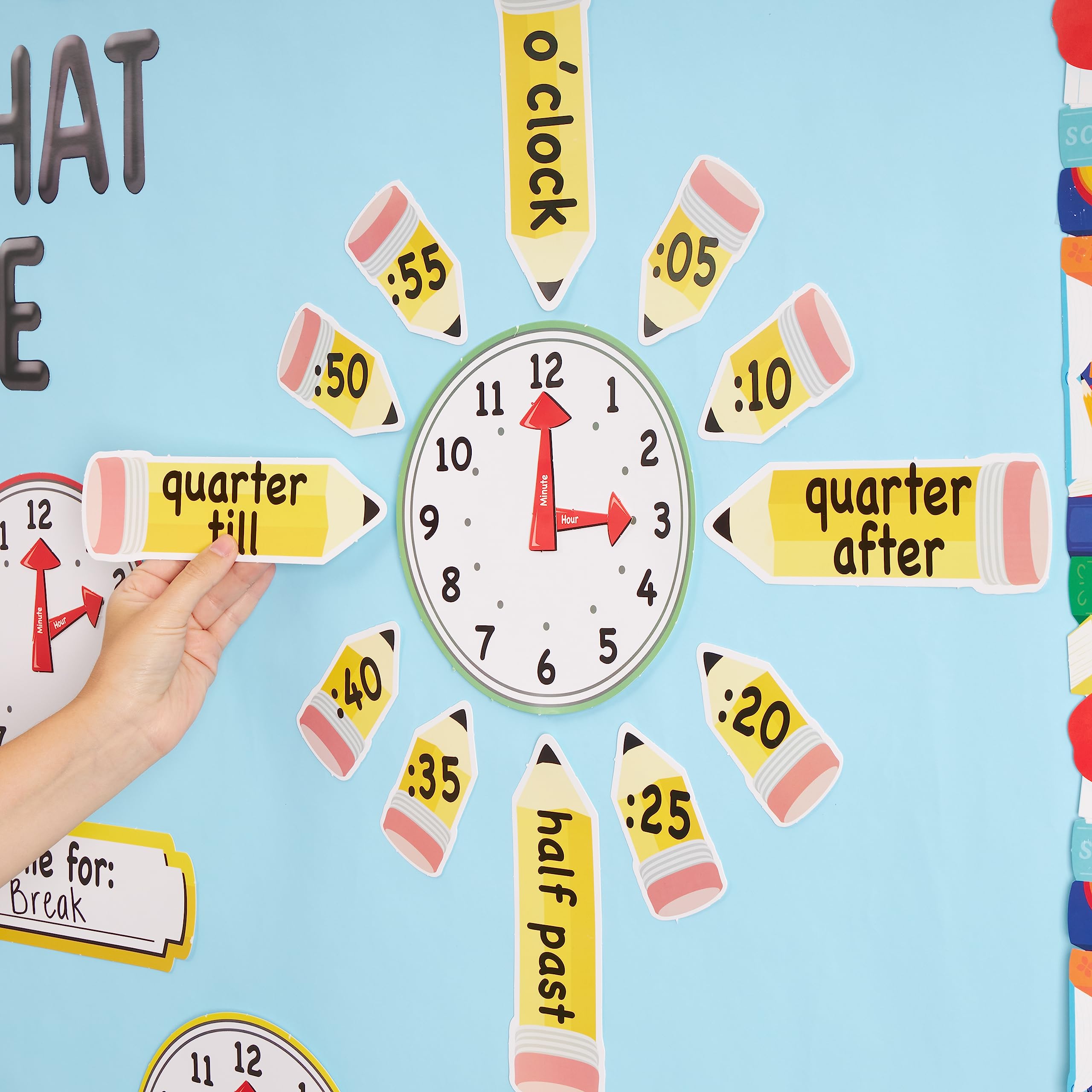 Mua Eureka 'Telling Time' Bulletin Board Analog Clock Practice, 4pc, 17 ...