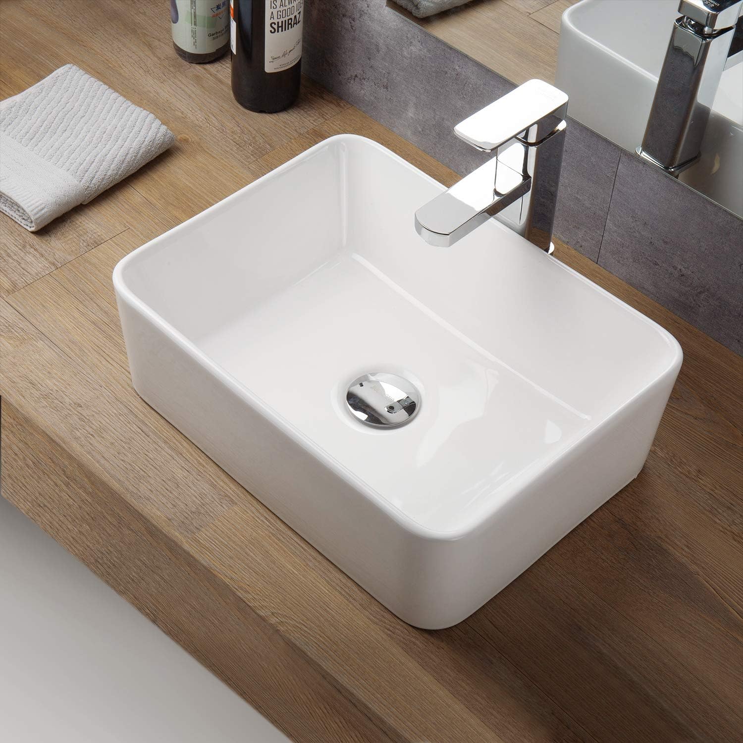 Amazon | 【10年間安心保証】Tenraku(天楽）洗面ボウル 手洗器 洗面器 陶器 おしゃれ 置き型手洗器 410*300mm 豪華 ...