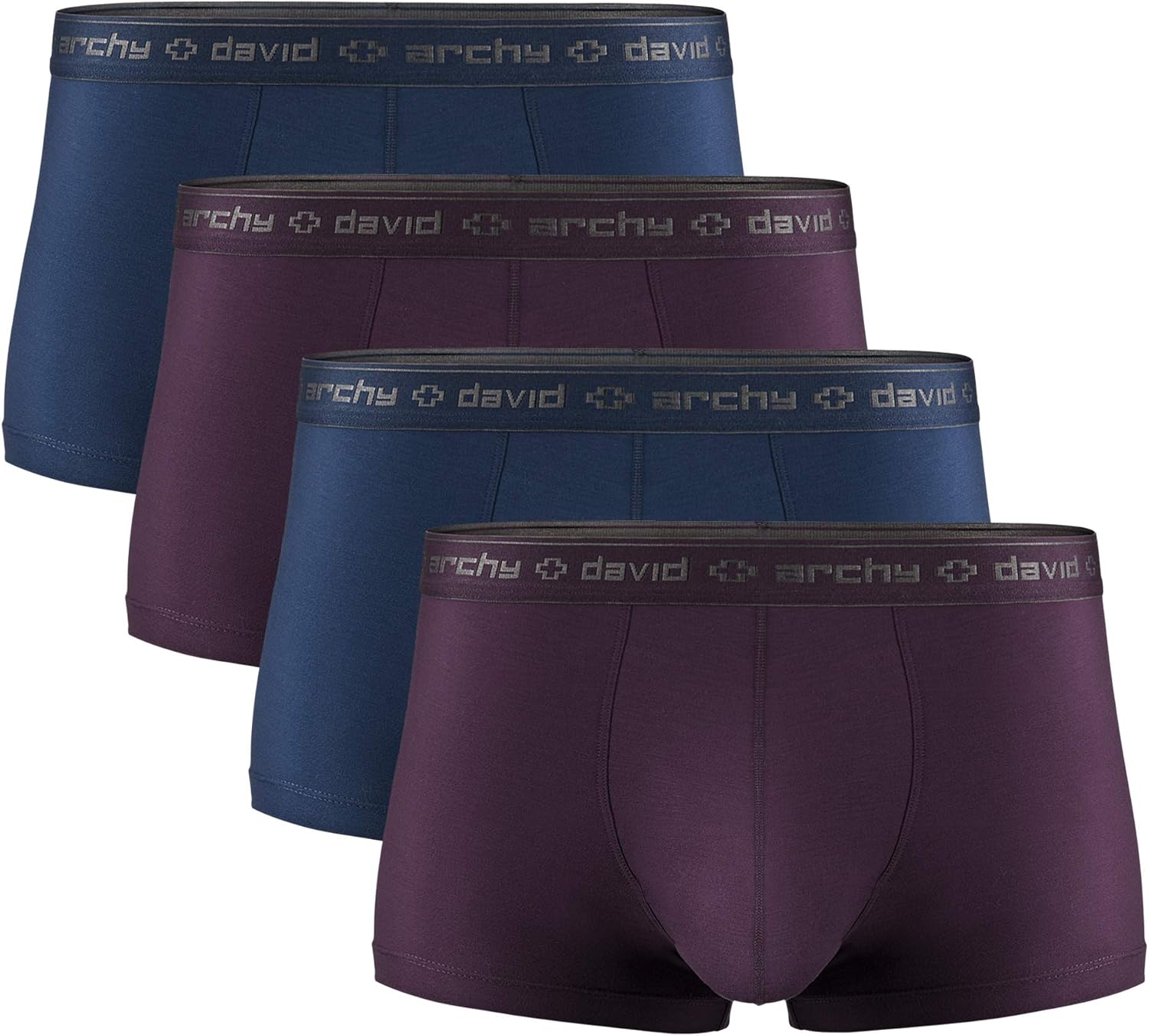 DAVID ARCHY Men's Dual Pouch Underwear Micro Modal Trunks Separate ...