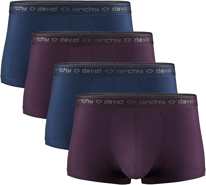 DAVID ARCHY Men's Dual Pouch Underwear Micro Modal Trunks Separate ...