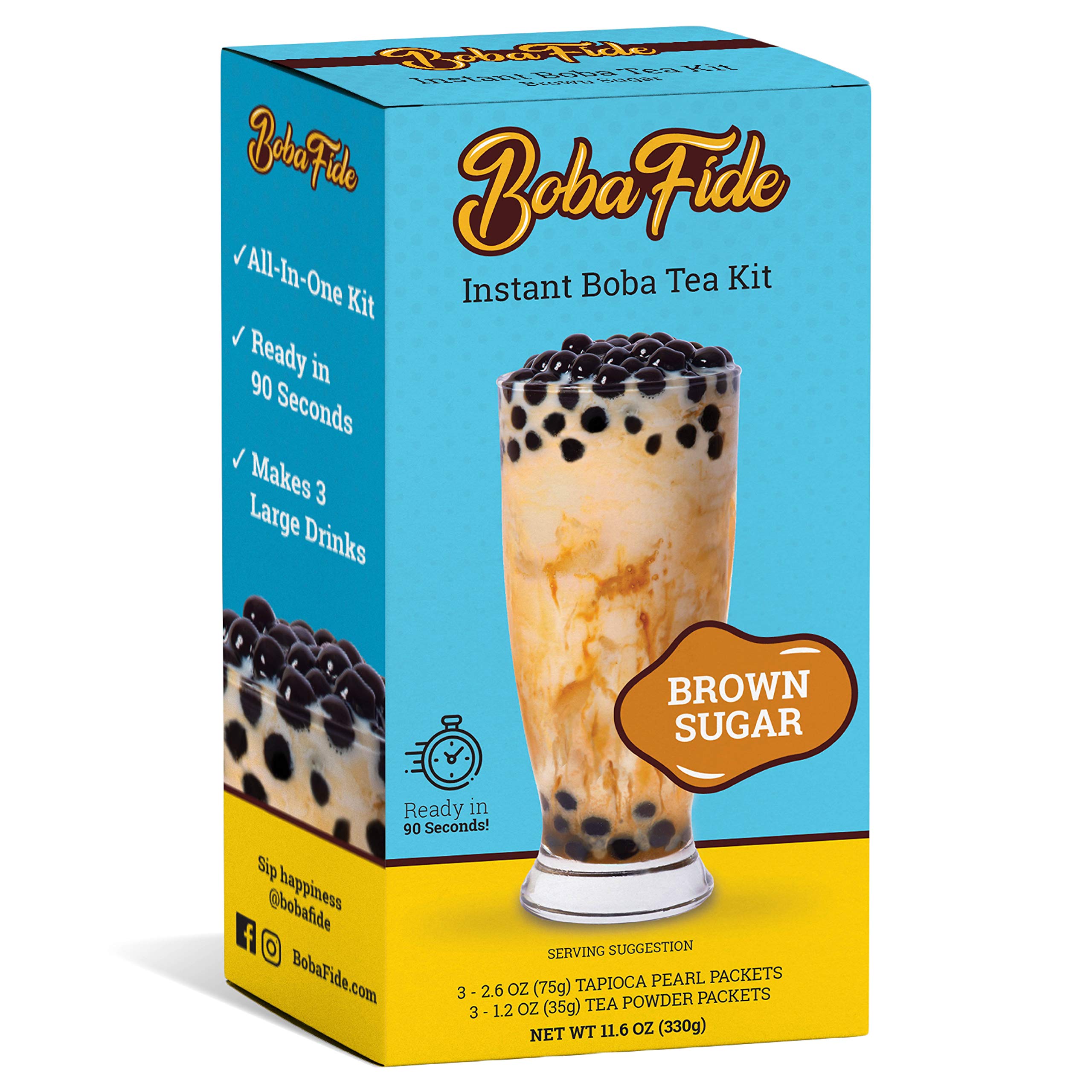 Boba Fide Instant Boba Tea Kit Chewy Brown Sugar Boba Honey Boba