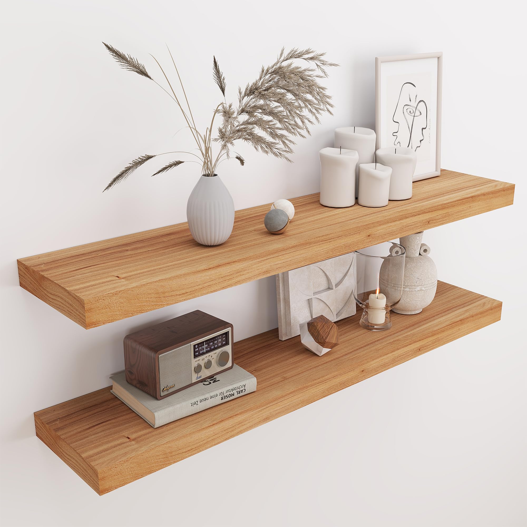 Fun Memories Floating Shelves for Wall, 36 Inch Wood Wall Shelves for ...