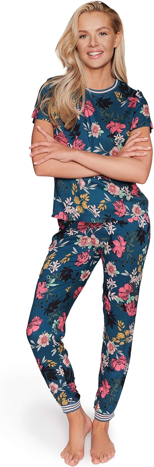 ESOTIQ Ladies Delight 2 Piece Pyjama Set S-XL 100% Viscose Crew Neck ...