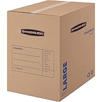 Amazon.com : Bankers Box SmoothMove Basic Moving Boxes, Large, 18 x 18 ...