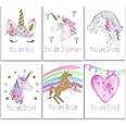 Unicorn Rainbow Motivational Wall Art Wall Decor Posters (6) 8x10 ...