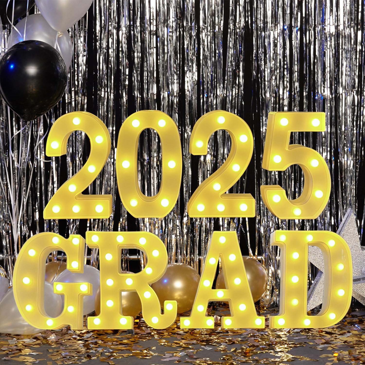 ZUOKEMY Graduation Party Decorations of 2025, 8 LED Marquee Light Up ...