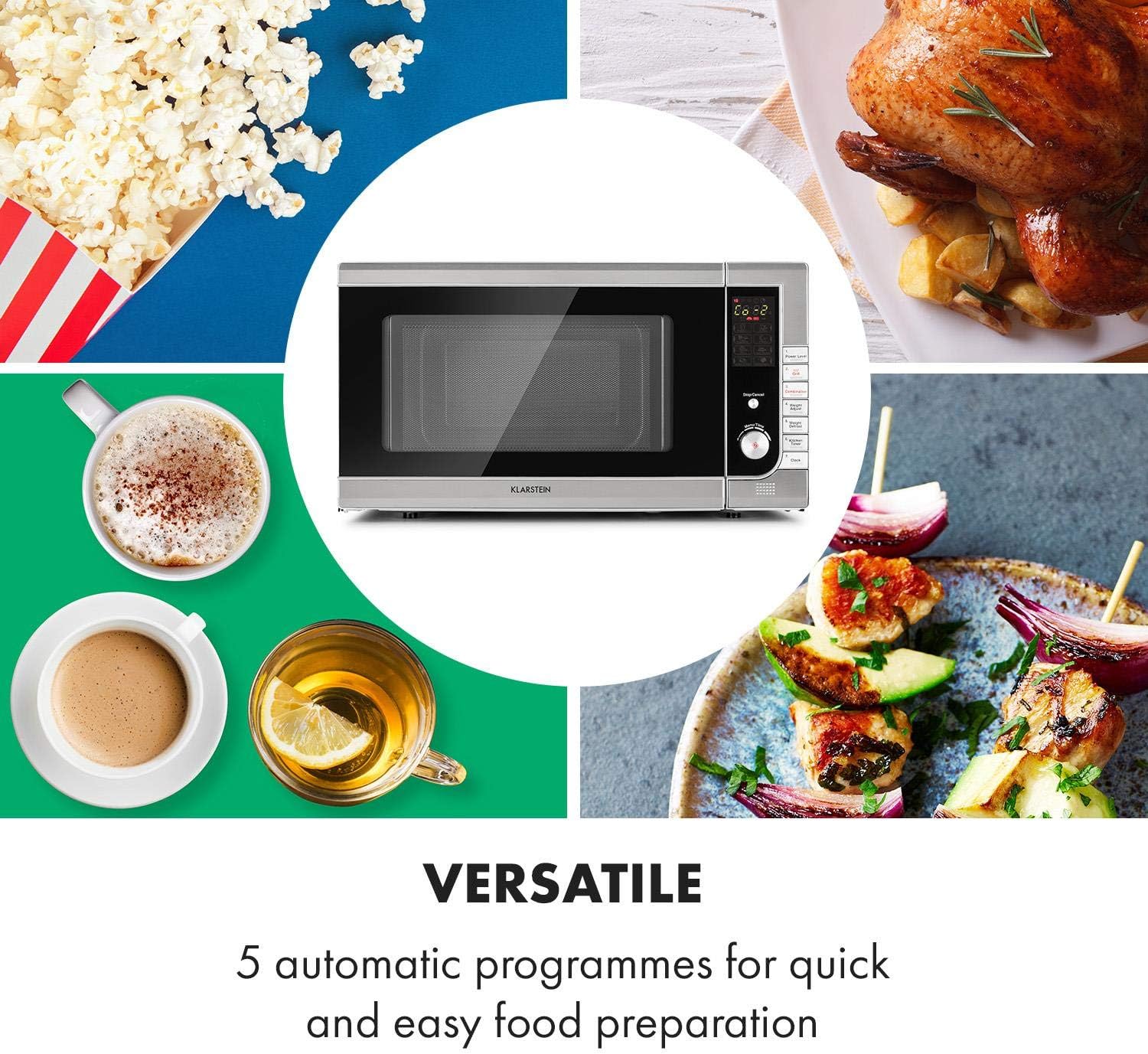 Touch Control Microwave KLARSTEIN 20L Microwave Oven With Grill – 800W ...