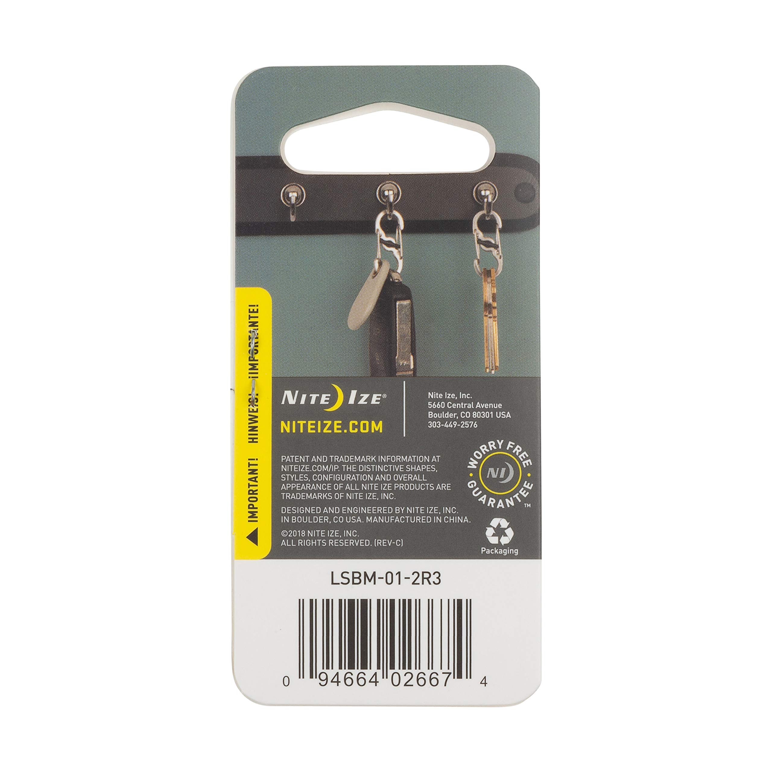 Nite Ize S-Biner MicroLock, Locking Key Holder, Stainless-Steel, Black