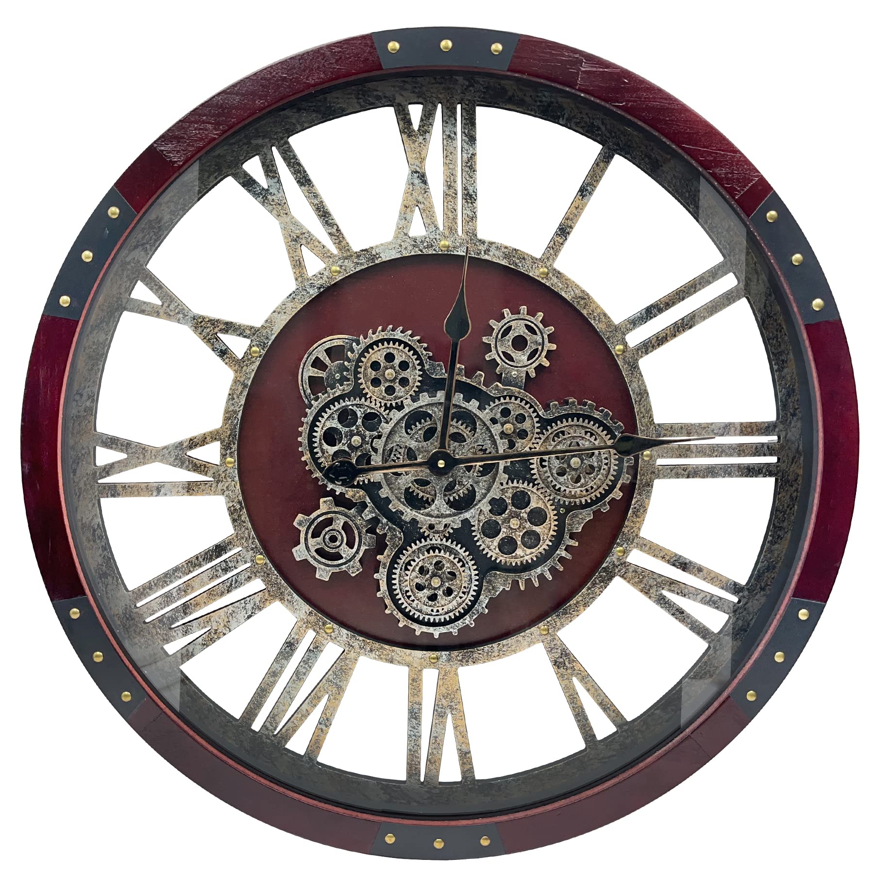 DORBOKER 36" Original Moving Gears Wall Clock, Large Industrial Wall ...