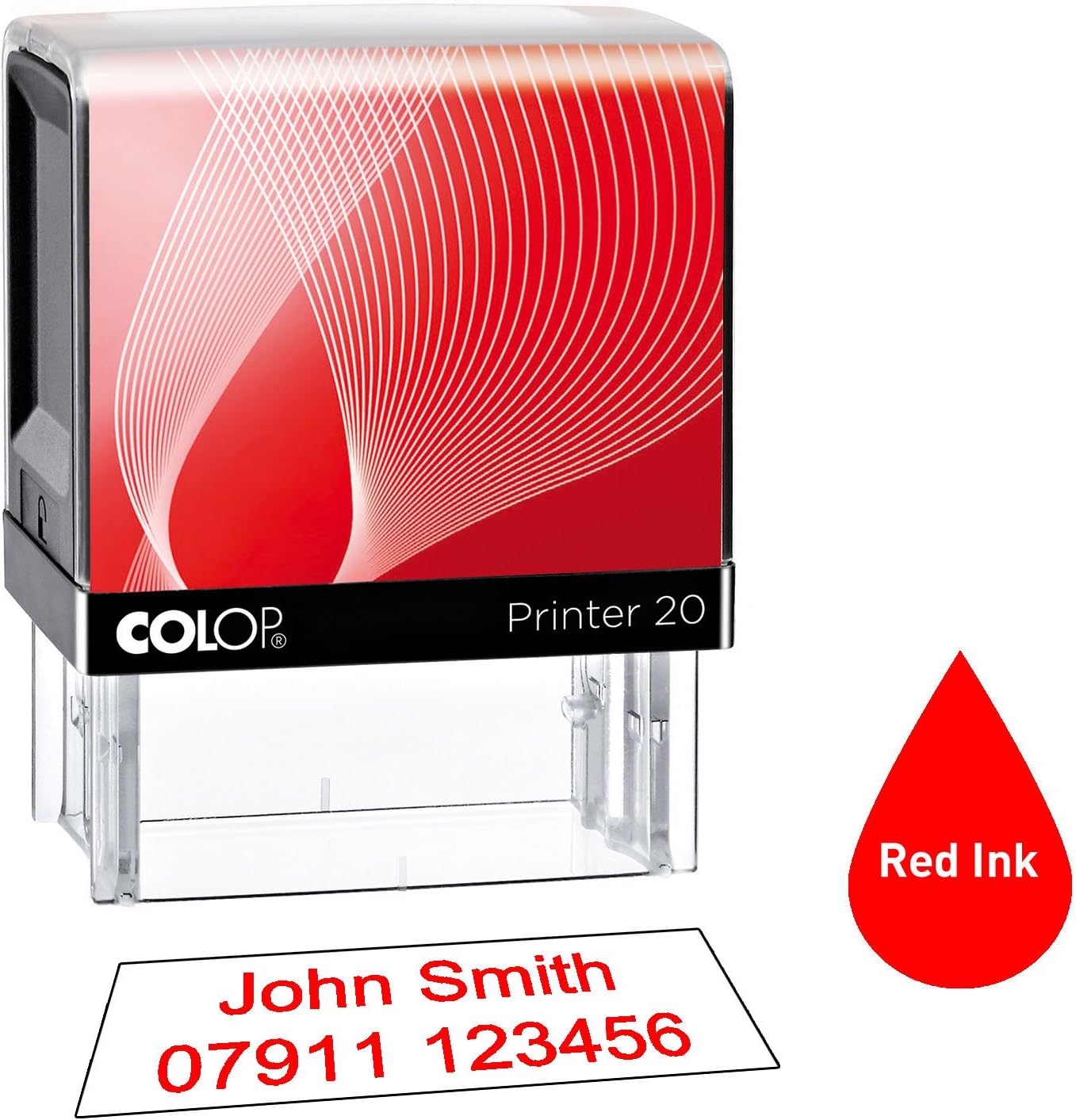 Colop P20 38 x 14mm Personalised Custom Made Self-Inking Business ...