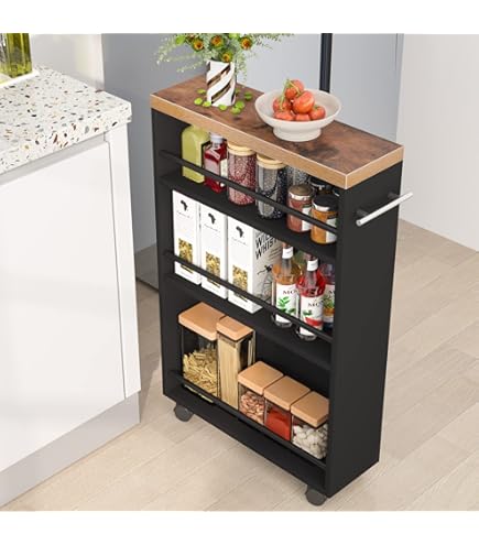 Buy Lifewit Slim Storage Rolling Cart, 4 Tier Slide-Out Trolley Utility ...