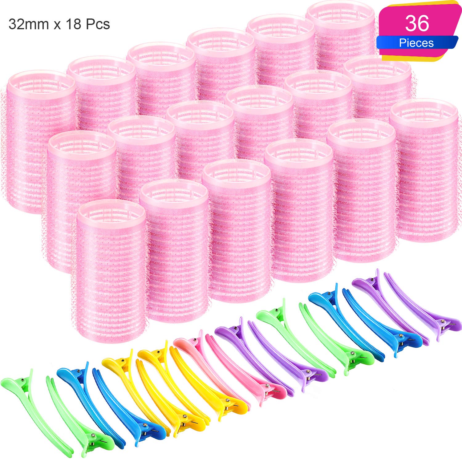 Amazon.com : Self Grip Hair Rollers Set, Self Holding Rollers and ...