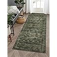 Amazon.com: Zealude Green Boho Bathroom Kitchen Runner Rug Non Slip ...