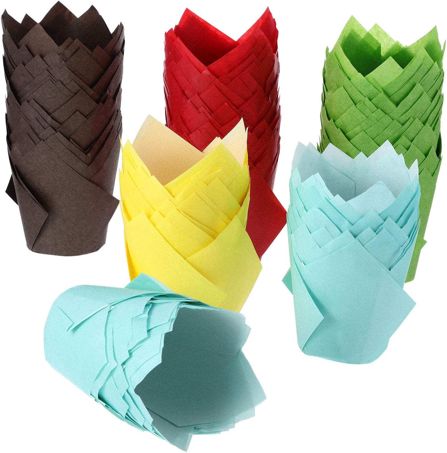 200 Pieces Tulip Cupcake Liner Baking Cups Paper Cupcake and Muffin ...