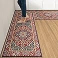 Amazon.com: Arttown Boho Anti-Fatigue Kitchen Rug Set of 2 Ethnic Red ...