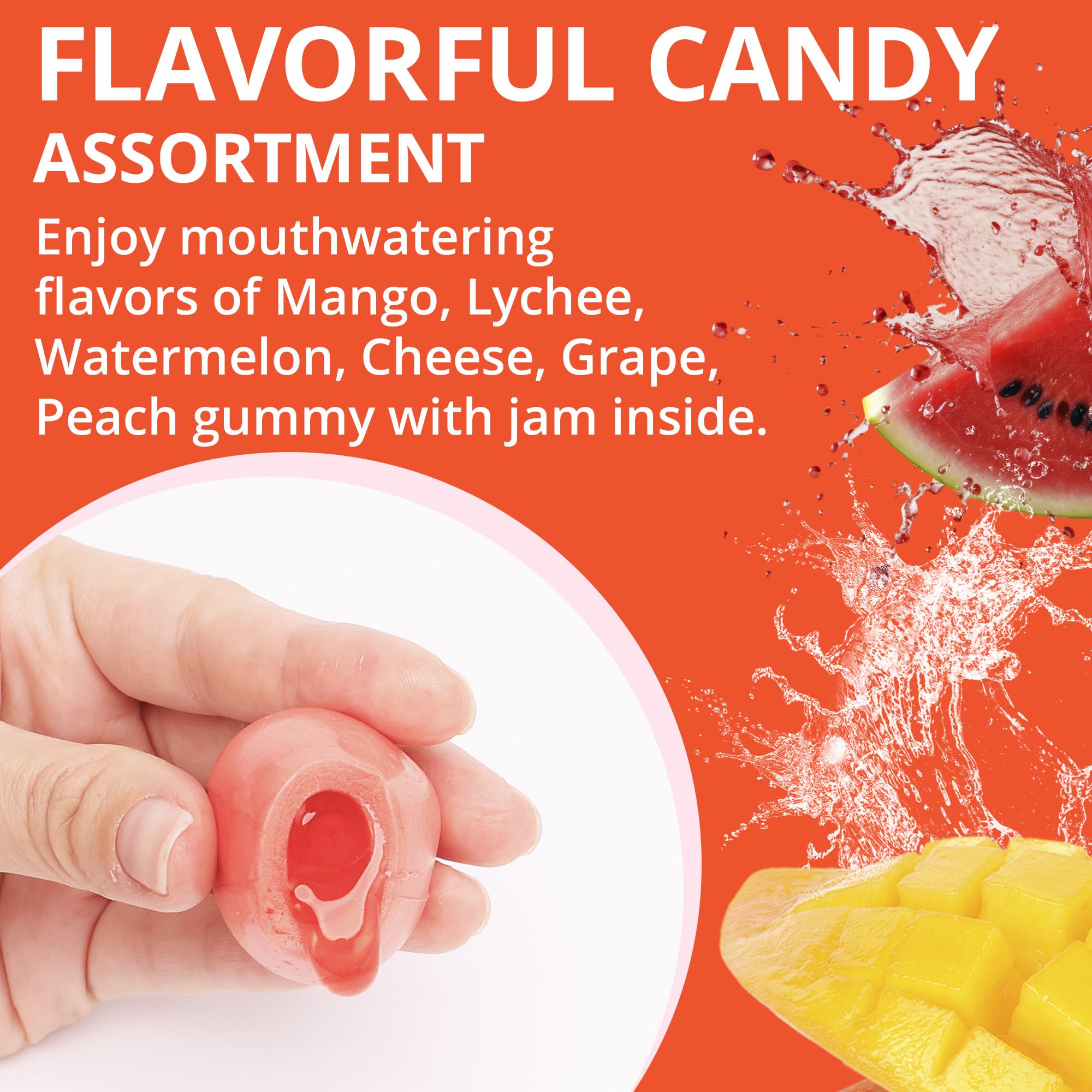 Mua Global Gumball Gummy Candy - 7 Pcs Large Jelly Filled Gummies ...