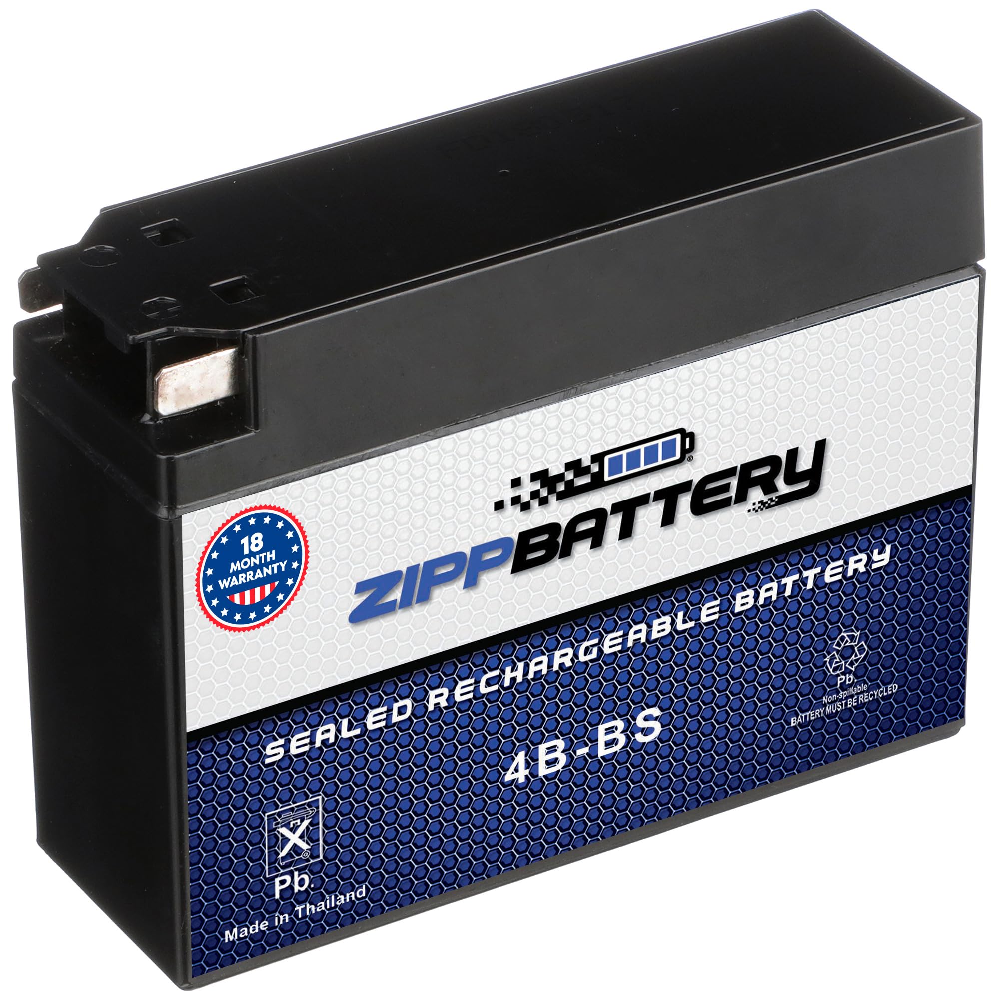 ZIPPBATTERY YTX4B-BS 12V 40 CCA AGM – Maintenance-Free 2Ah Battery for ...