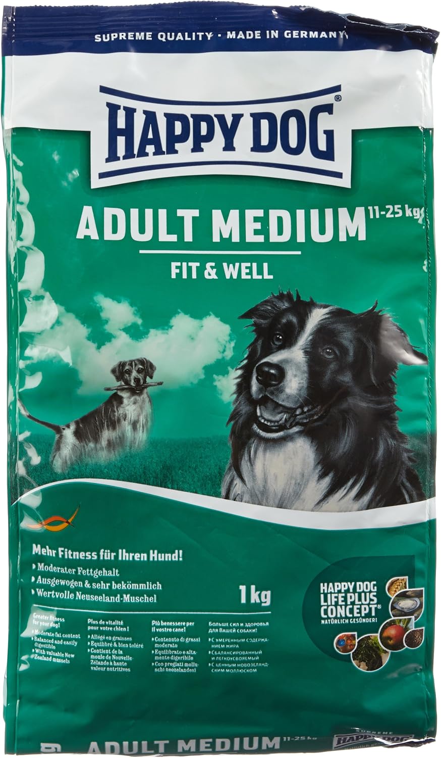 Happy Dog Hundefutter 49127 Surpreme Fit und Well Adult Medium 1 kg ...