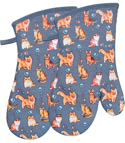 Kitty Cat Oven Mitts Blue Q Funny Oven Mitt ~ Cat Butt. Super-Insulated ...