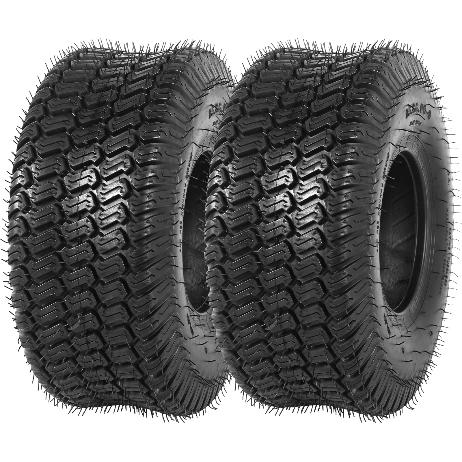 AR-PRO (2-Pack) 15x6.00-6 Lawn Mower Tires, Replacement 4 Ply Front ...