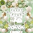 Amazon.com: Sage Green Birthday Decorations, Green Gold Balloons Bday ...