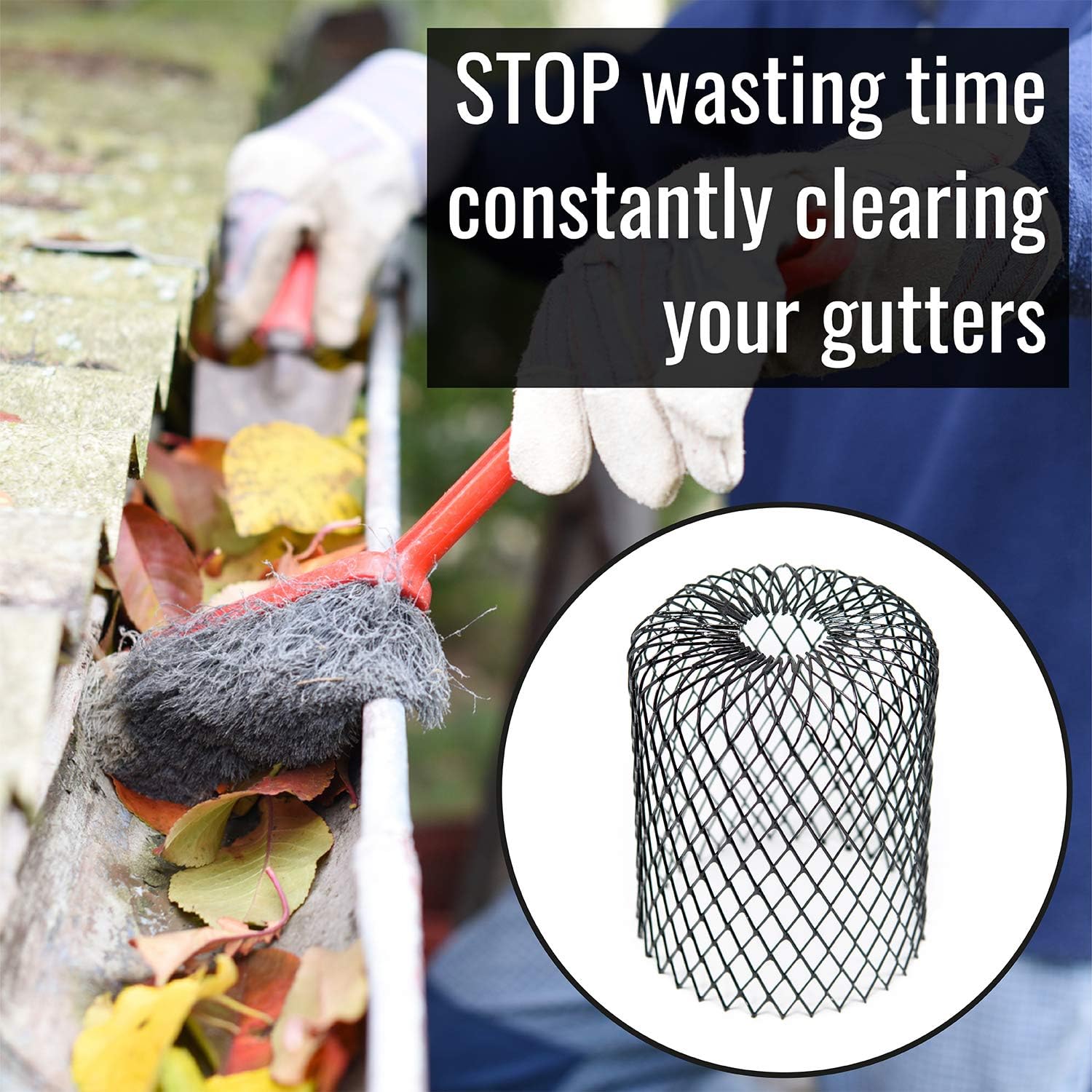 Gutter Guard (6 Pack) Leaf Filter Gutter Strainer & Downspout Guard ...