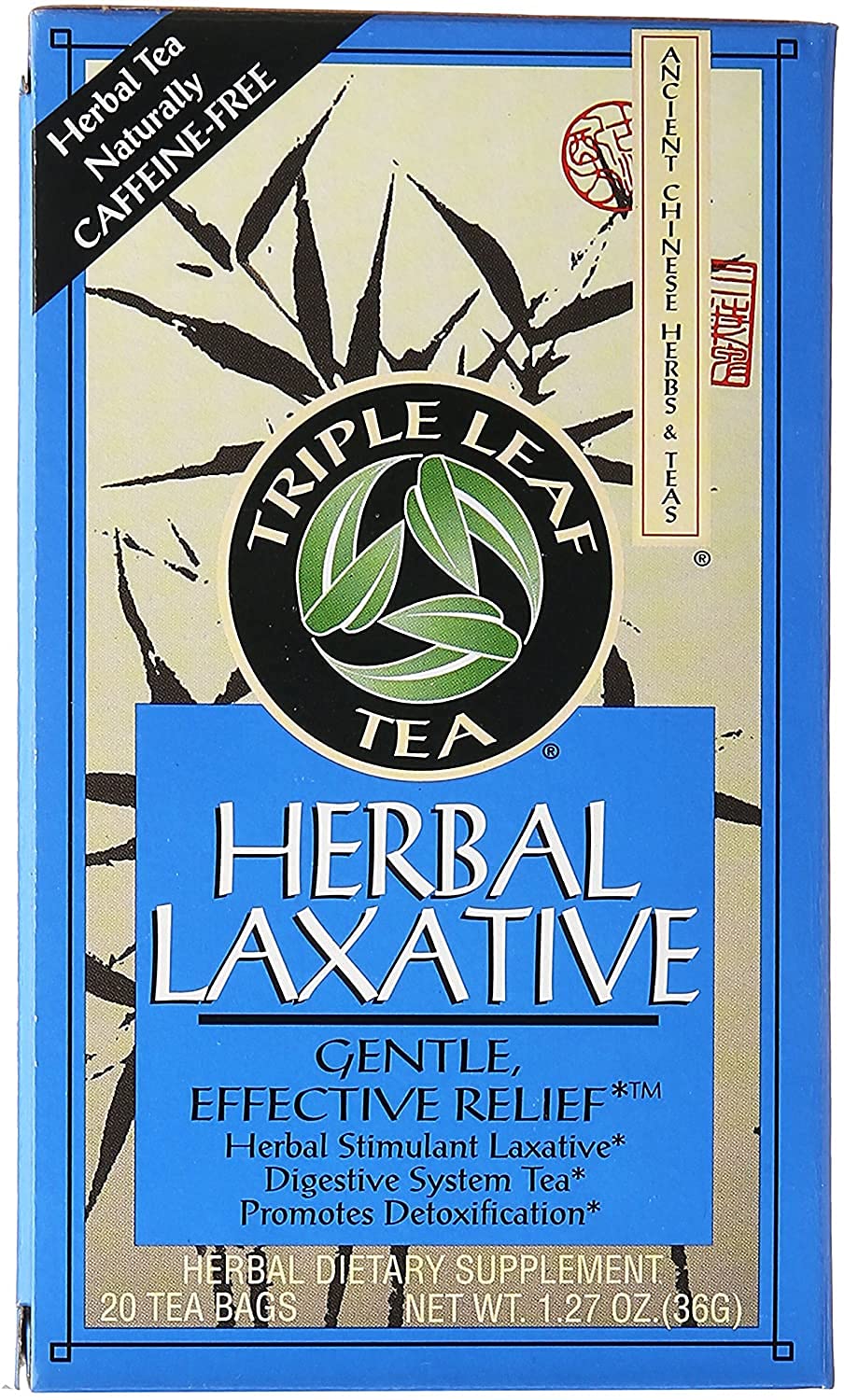 Amazon.com : Triple Leaf Tea Natural, Herbal Laxative 0.07 oz(Pack of 2 ...