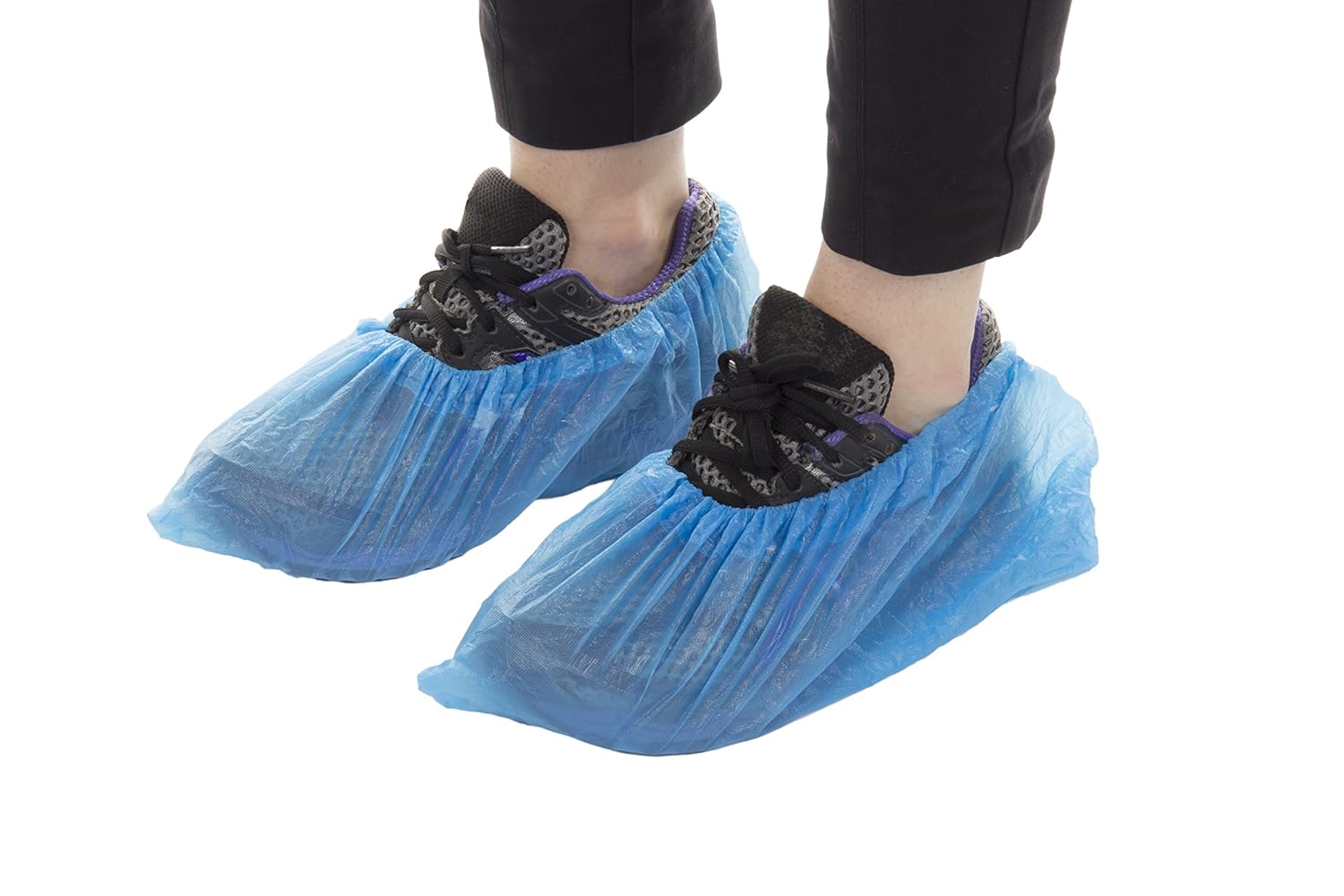 Disposable Non-Slip Overshoe Footwear Protector Covers 14" - Blue x 100 ...