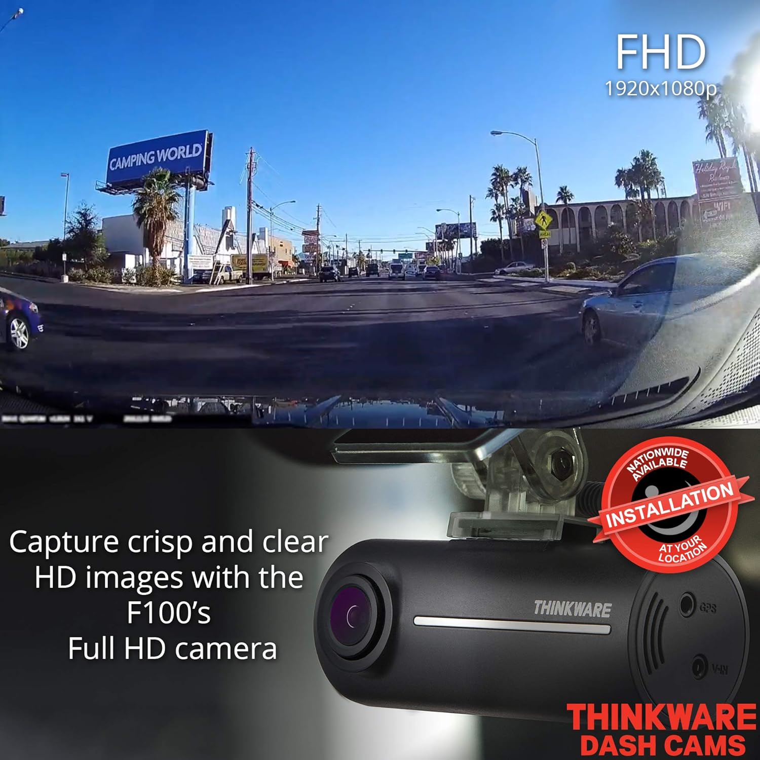 Thinkware F100 Dash Cam Full 1080P Front Car Camera 720P HD Rear ...