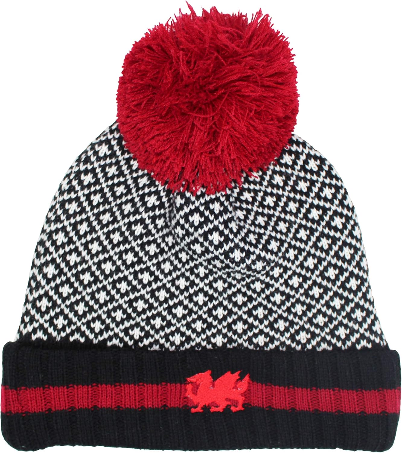 TeddyTs Men's Wales Welsh Dragon Chunky Knit Bobble Hat Red: Amazon.co ...