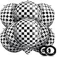 Amazon.com: 14 Pieces Foil Checkered Balloons 22 Inch Checkered Racing ...