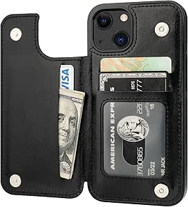 Amazon.com: ONETOP Compatible with iPhone 13 Wallet Case with Card Holder, PU Leather Kickstand ...
