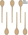 Amazon.com: Mini 8-Inch Long Handle Wooden Cooking Mixing Oval Spoons ...