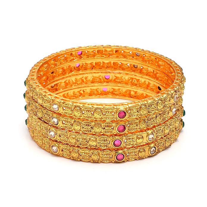 Buy mohit jewellers Vintage Style Gold Plated Copper chudi Bangles (2.4 ...