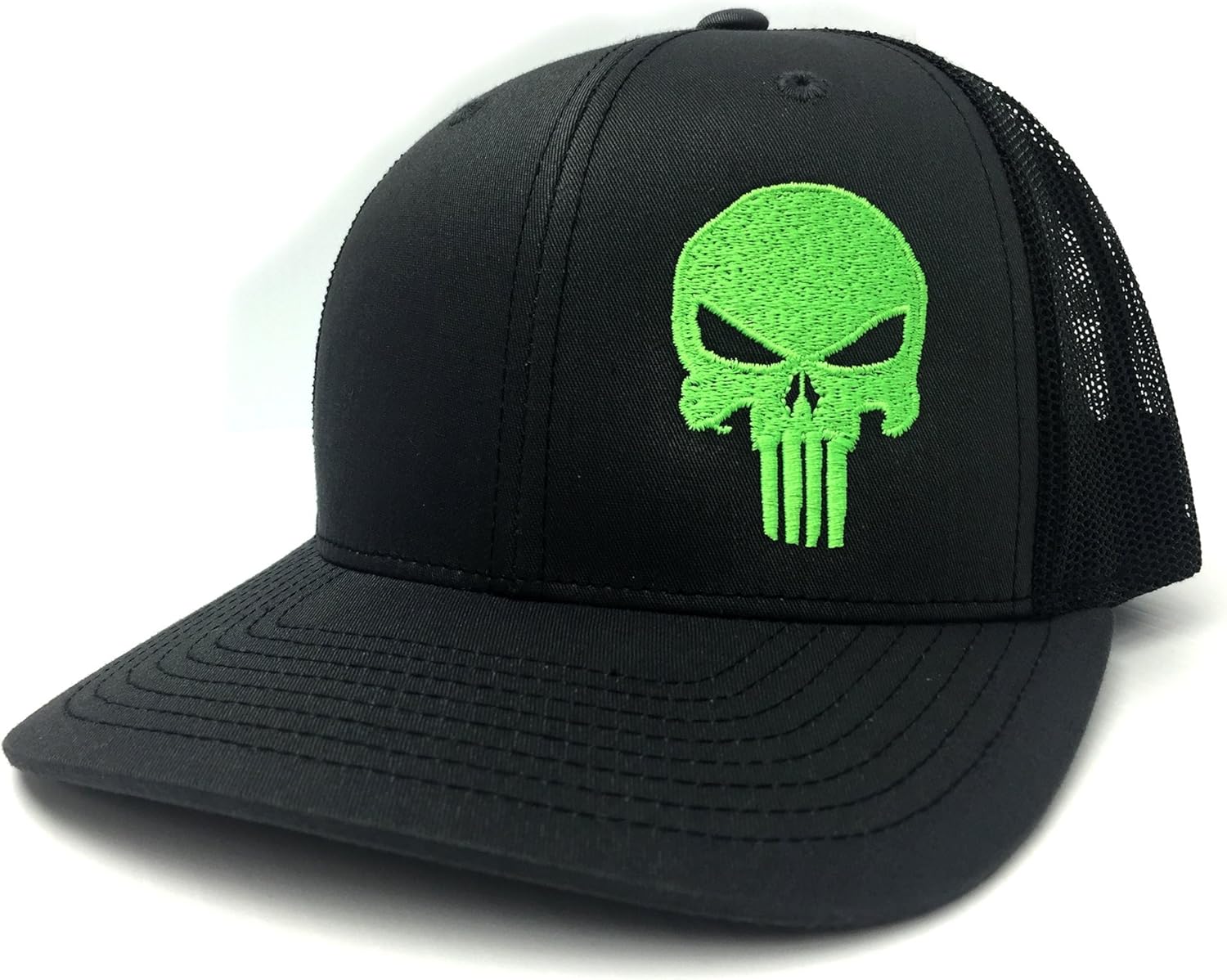Punisher Skull Symbol Left Panel Badass Embroidered Mesh/Twill Cap ...