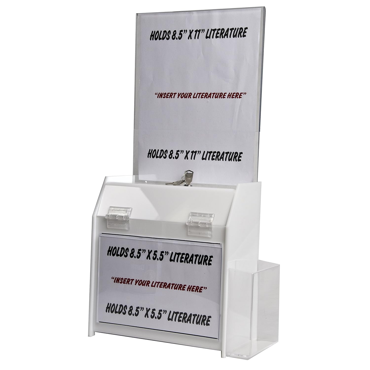 Amazon.com : Clear-Ad - SBBLD-596-H-WHT - White Acrylic Locking Ballot ...