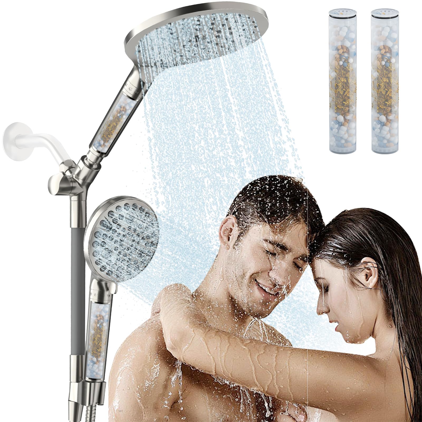 HANLIAN Filtration Shower Heads with Handheld Spray Combo, High ...