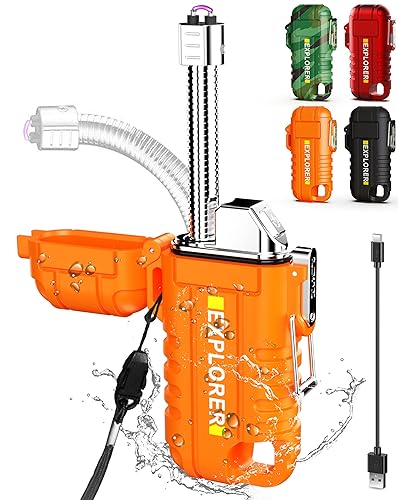 Waterproof Electric Lighter with 360°Flexible Long Neck, Outdoor ...