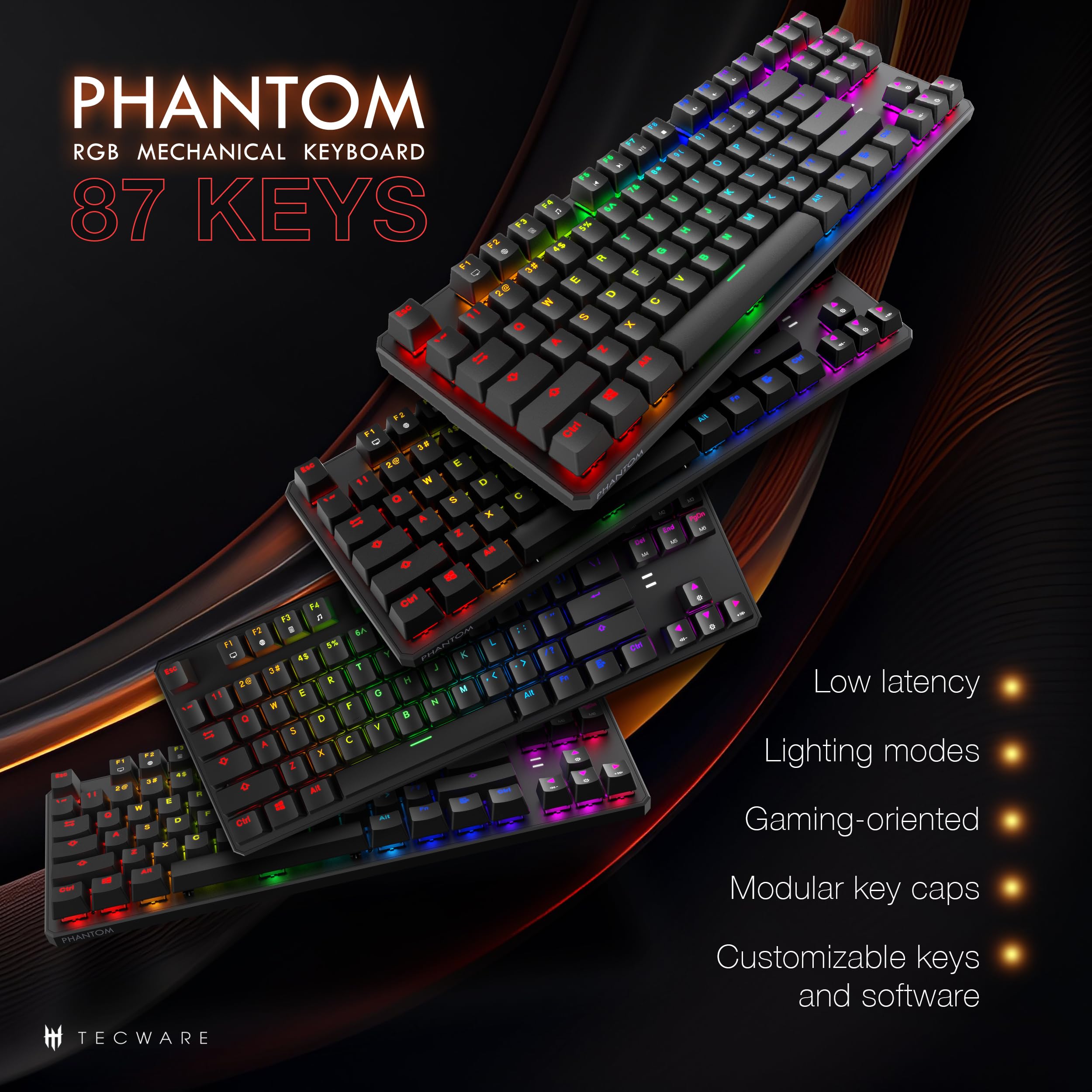 Mua TECWARE Phantom 87 Key Mechanical Keyboard, RGB led, Outemu Brown ...