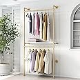 Amazon.com: DR.IRON Gold Pipe Clothing Racks with Shelves, Wall Mounted ...