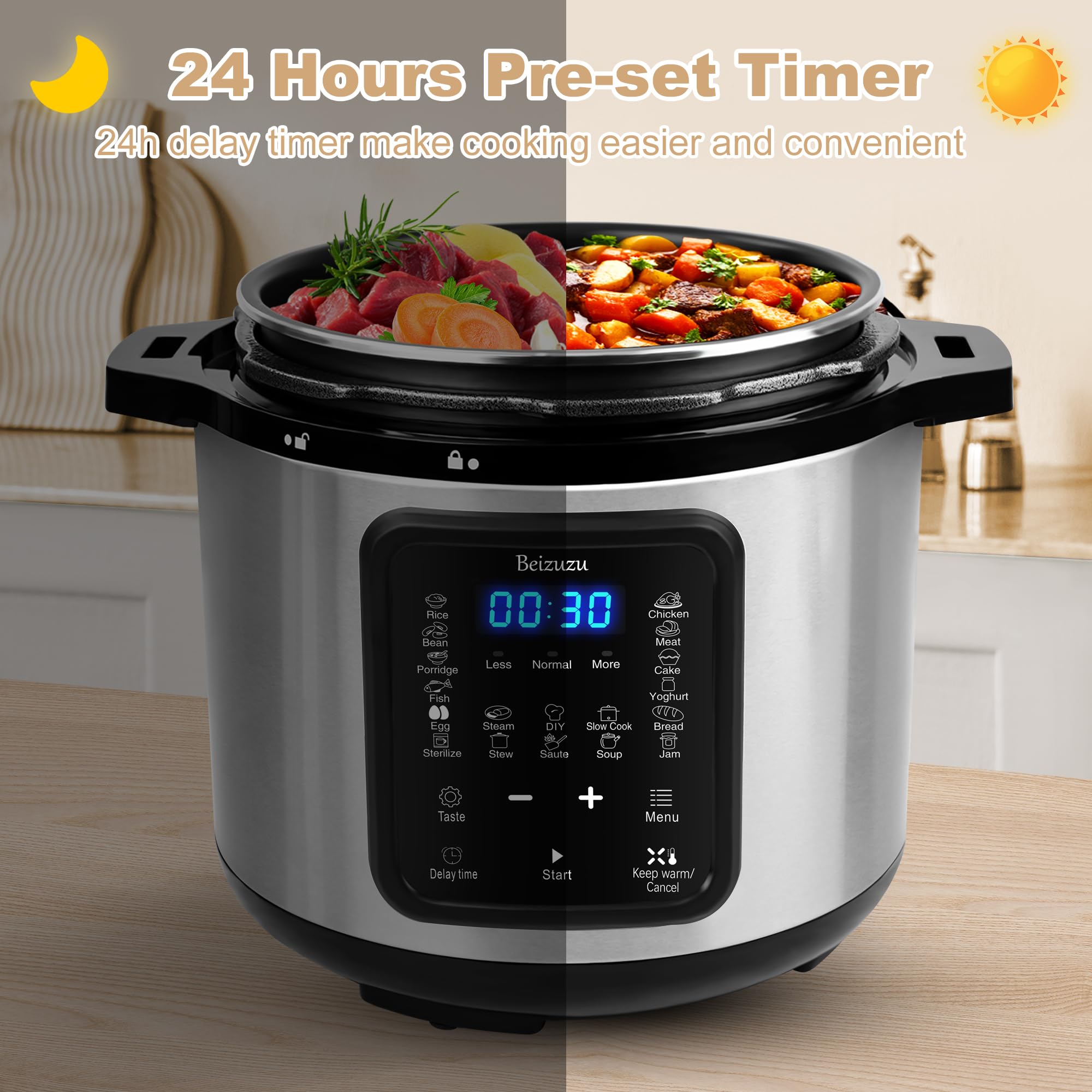 Mua Electric Pressure Cooker: 6 Quart 9-in-1 Multi-Functional Built-in ...