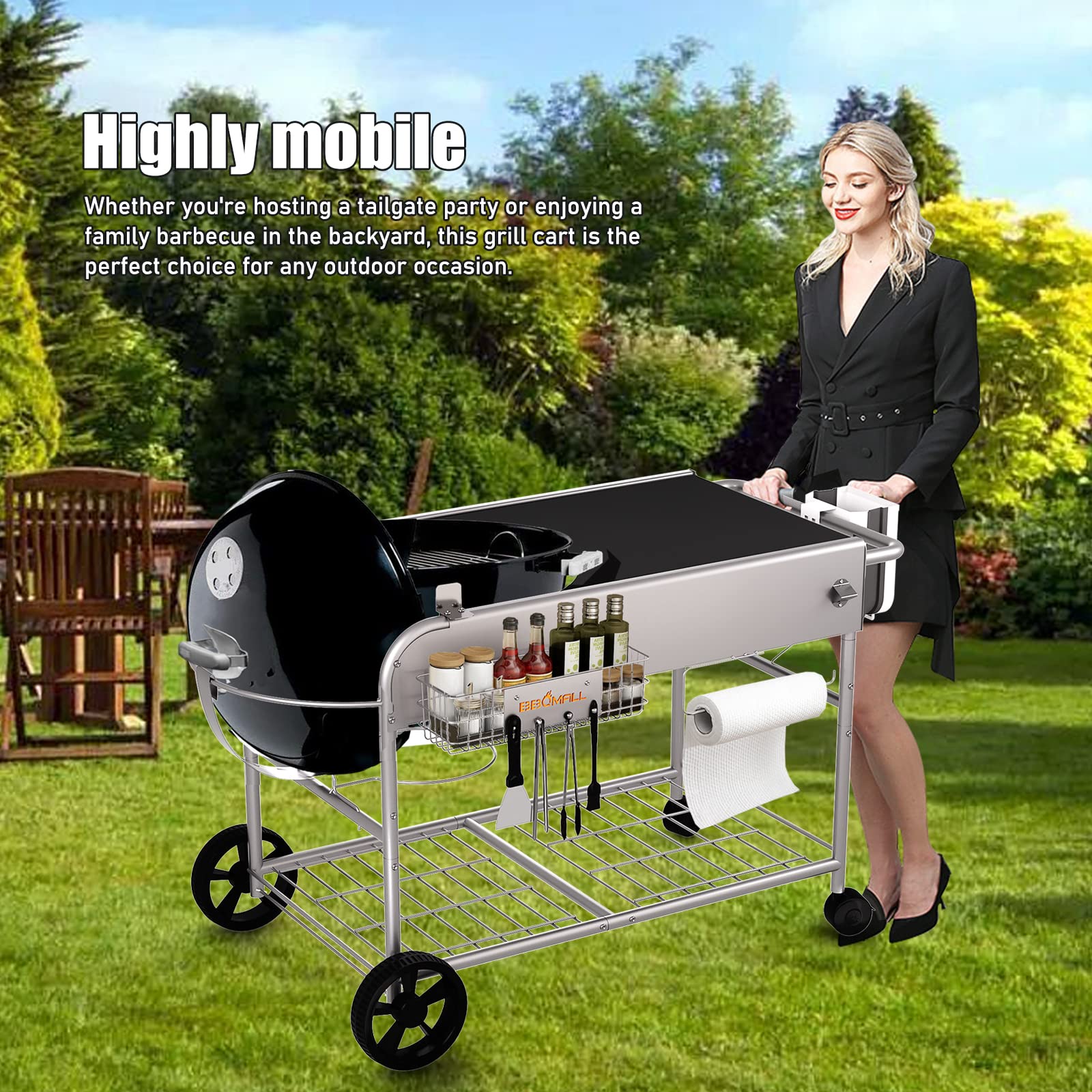 Mua Grill Table for Weber 22" &18" Original Kettle, for Weber Grill ...