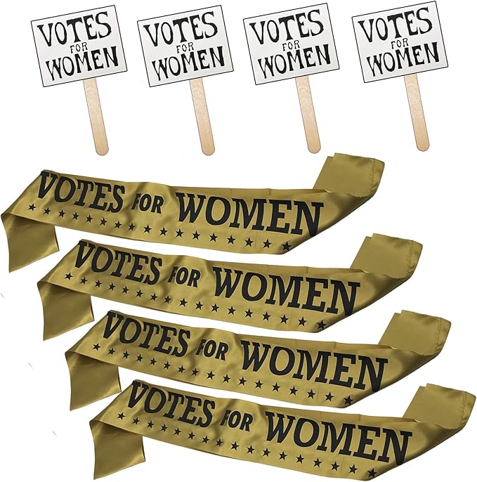 Amazon.com: 4-Pack Suffragist and Suffragette Satin Sashes and 4-Pack ...