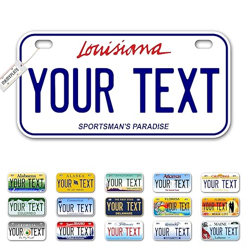InkMyPlate Personalized Louisiana Small License Plate | Bike 6x3 inch ...