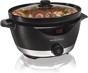 Amazon.com: Hamilton Beach Slow Cooker, 6-Quart, Black/Silver (33365C ...