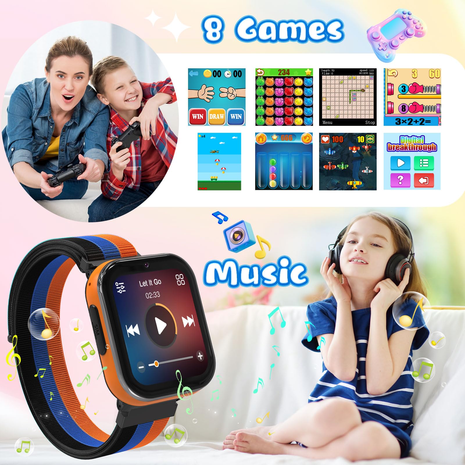 Mua Smart Watch for Girls Boys, Kids Smartwatch with 4G SIM Card, Smart ...