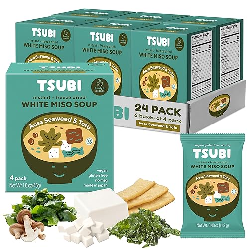 Tsubi Soup Freeze-Dried Japanese Miso Soup Packets - Instant, Vegan ...