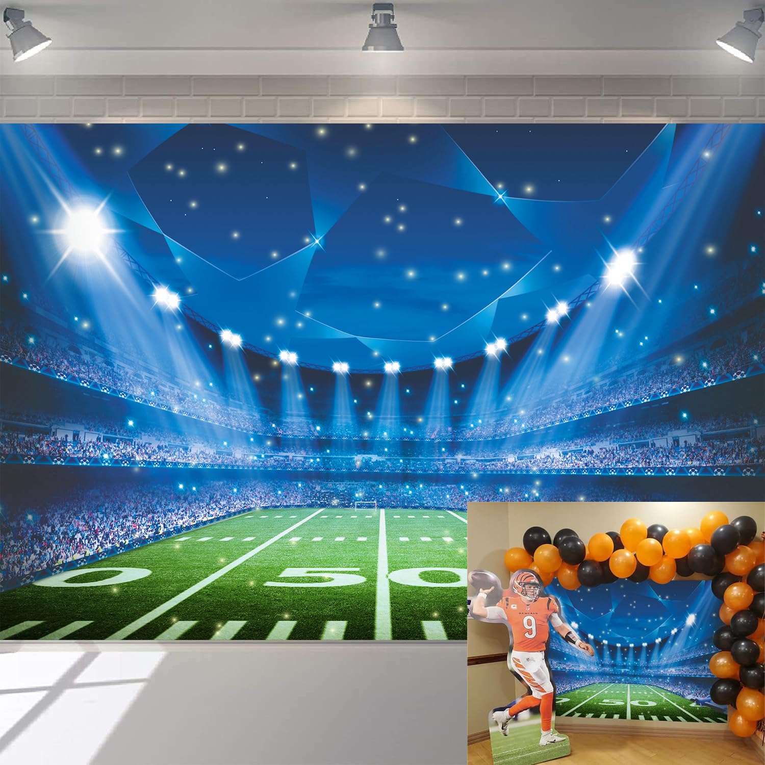 Soccer Field Backdrop Football Sports Theme Party Backdrop Football ...