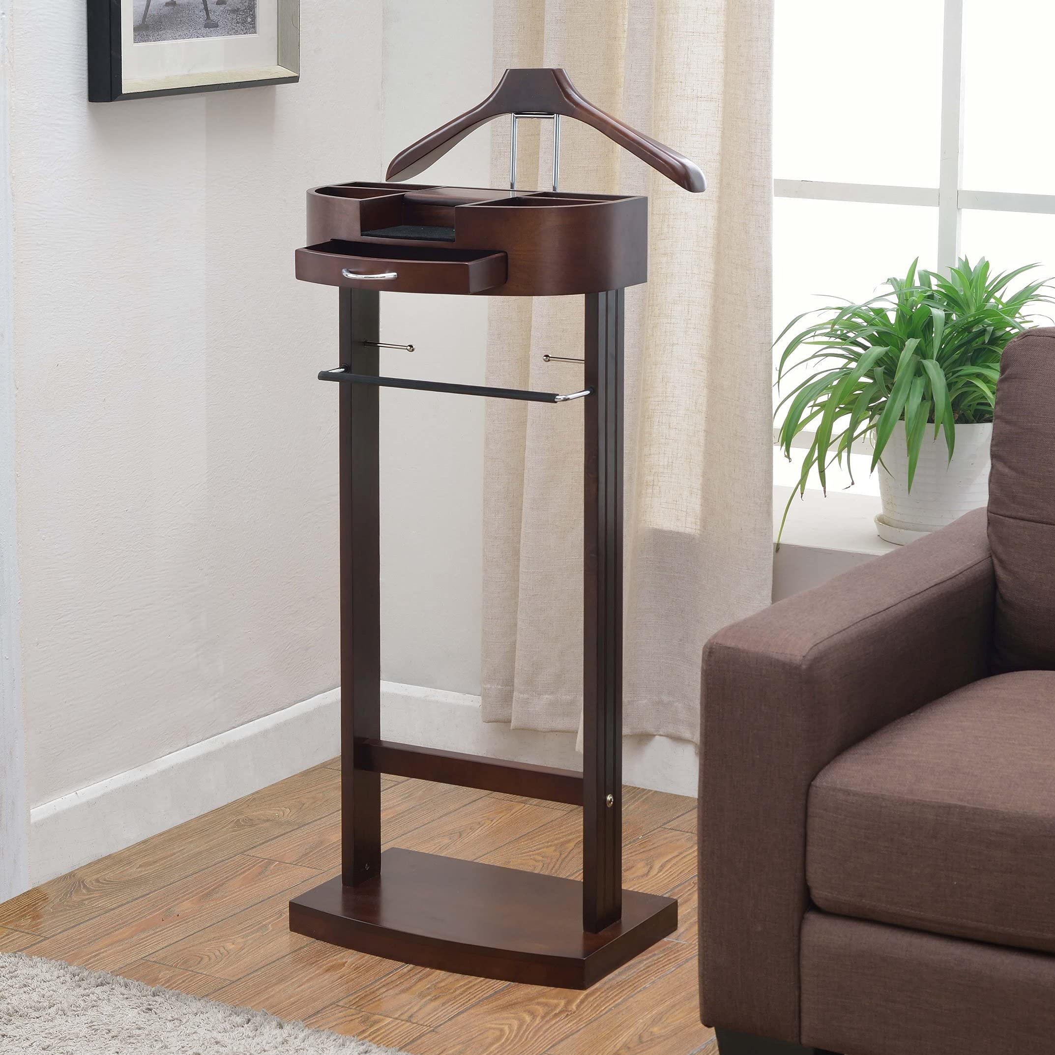 Mua Crescent Moon Valet Stand with Drawer, Top Tray, Contour Hanger ...